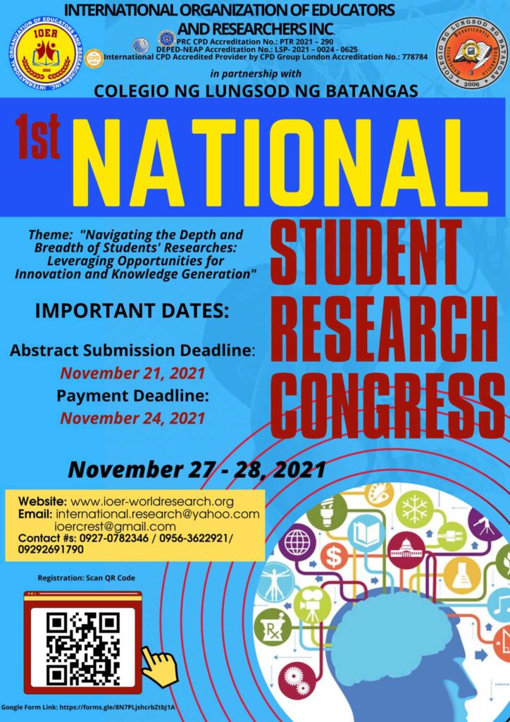 IOER 1st National Student Research Congress 2021 – International ...