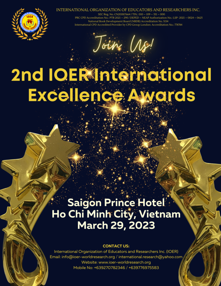 1st IOER International Excellence Awards 2022 – International Organization of Educators and ...