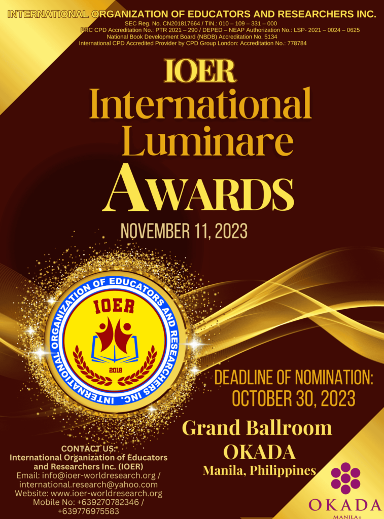 1st IOER International Excellence Awards 2022 - International ...