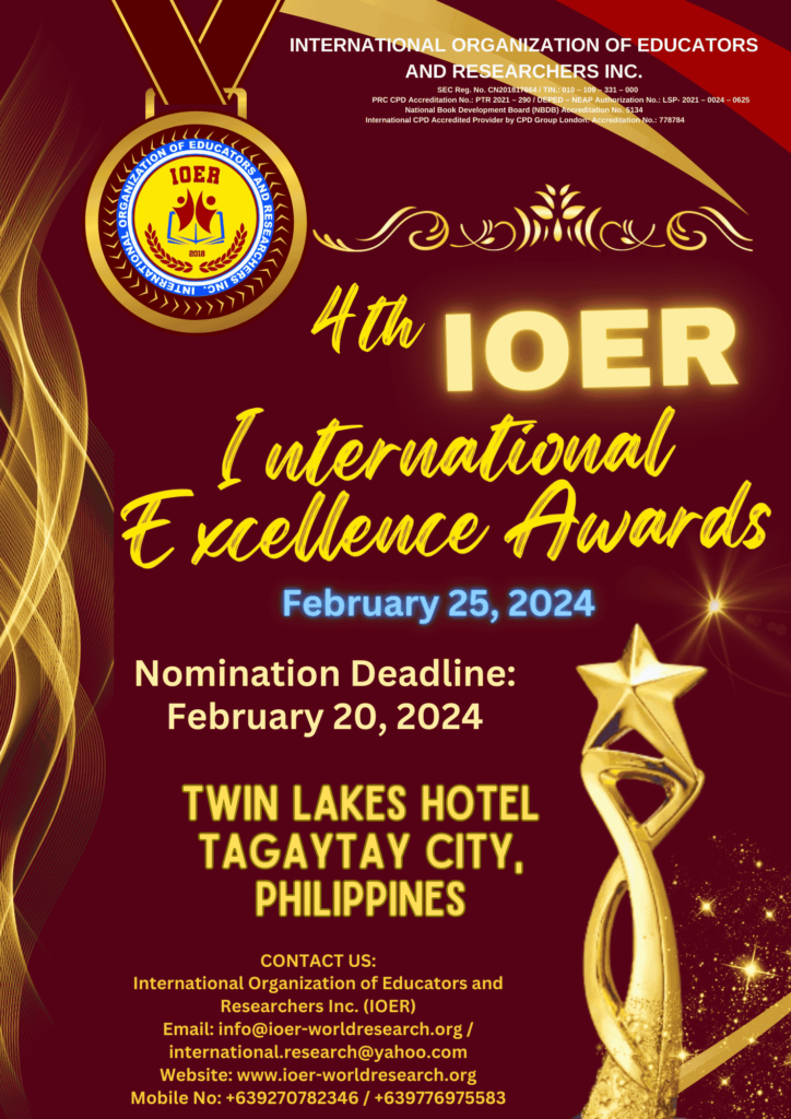 NEW IOER INTERNATIONAL EXCELLENCE AWARDS - International Organization ...
